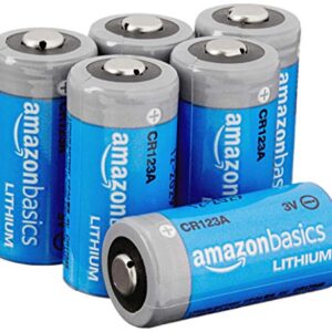 Amazon Basics 6-Pack Lithium CR123a 3 Volt Battery, 10-Year Shelf Life