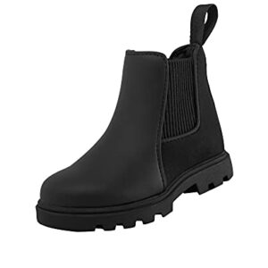 Native Shoes Kids Kensington Treklite Unisex Booties for Toddlers & Little Kids - Vegan, All-weather Rounder, Waterproof Chelsea-Style Shoes - Jiffy Black 10 Toddler M