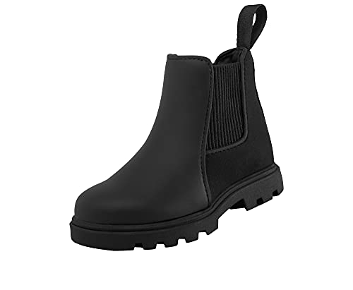 Native Shoes Kids Kensington Treklite Unisex Booties for Toddlers & Little Kids - Vegan, All-weather Rounder, Waterproof Chelsea-Style Shoes - Jiffy Black 10 Toddler M