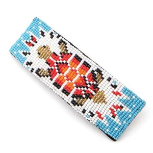 lavivia handmade beaded hair clip/barrette. native american style beaded hair barrette for women. suitable for different occasions & gifting