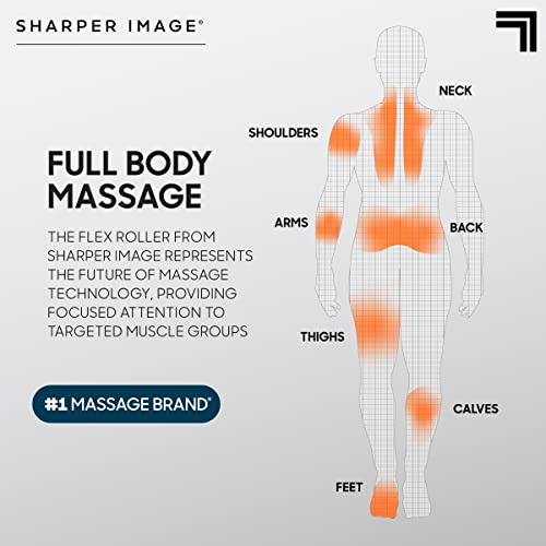 Sharper Image Flex Roller, Modular Massager with 8 Attachments, Compact Design, Silicone and Foam Rollers for Deep Tissue Massage, Workout Recovery, and Pain Relief