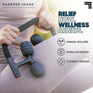 Sharper Image Flex Roller, Modular Massager with 8 Attachments, Compact Design, Silicone and Foam Rollers for Deep Tissue Massage, Workout Recovery, and Pain Relief