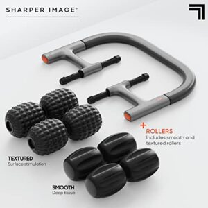 Sharper Image Flex Roller, Modular Massager with 8 Attachments, Compact Design, Silicone and Foam Rollers for Deep Tissue Massage, Workout Recovery, and Pain Relief