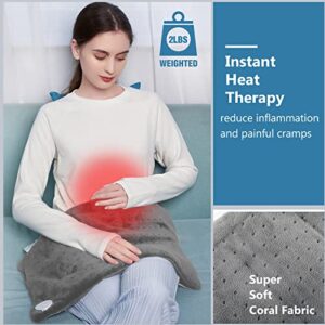 Tefici Weighted Heating Pad for Back Pain and Cramps-Fast Pain Relief-2 lbs Electric Heating Pad for Neck and Shoulders,12” X 24” XL Large Size Heat Pad with 3 Temperature Settings,2 Hours Auto-Off