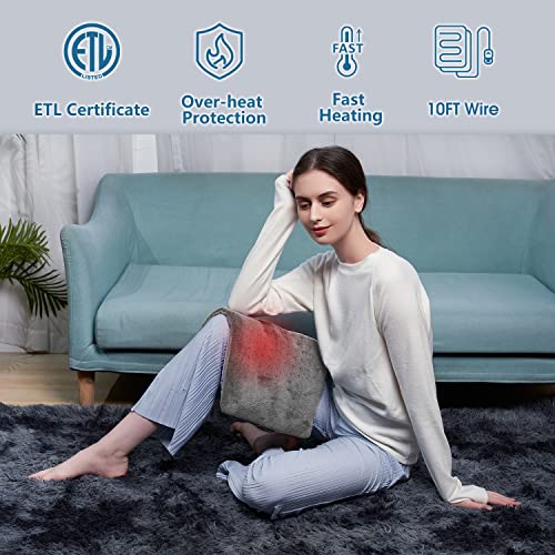 Tefici Weighted Heating Pad for Back Pain and Cramps-Fast Pain Relief-2 lbs Electric Heating Pad for Neck and Shoulders,12” X 24” XL Large Size Heat Pad with 3 Temperature Settings,2 Hours Auto-Off