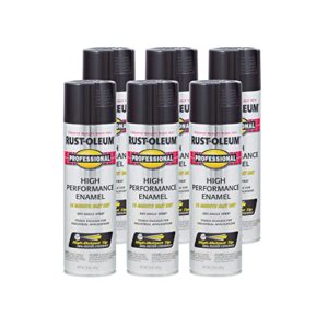 rust-oleum 7579838-6pk professional high performance enamel spray paint, 15 oz, gloss black, 6 pack