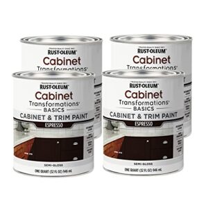 rust-oleum 372011 transformations basics cabinet & trim paint, quart, espresso