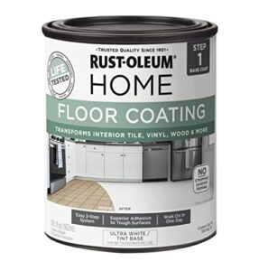 rust-oleum home floor coating ultra white tint base base coat quart