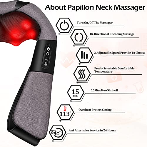 Massagers for Neck and Back Pain Relief,Great Gifts for Women/Men/Dad/Mom Birthday,Shiatsu Shoulder Foot Massager with Heat,Deep Tissue Massage Pillow for Body Muscle Kneading