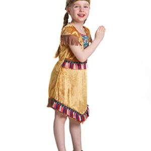 IKALI Girls Native American Costume, Kids Indian Costume Toddlers Children Halloween Role Play Costume Outfit Dress-Up Set