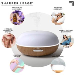 SHARPER IMAGE Essential Oil Aromatherapy Small Mist Diffuser, 3.4 Ounce Capacity, Faux Light Wood