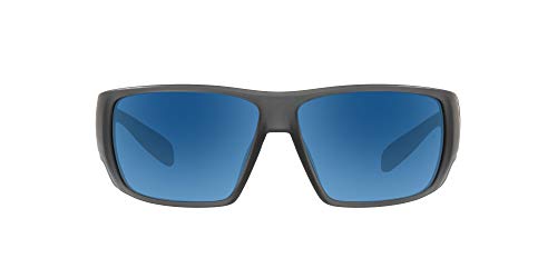 Native Eyewear Sightcaster Rectangular Sunglasses, Matte Smoke Crystal/Blue Reflex Polarized, 64 mm