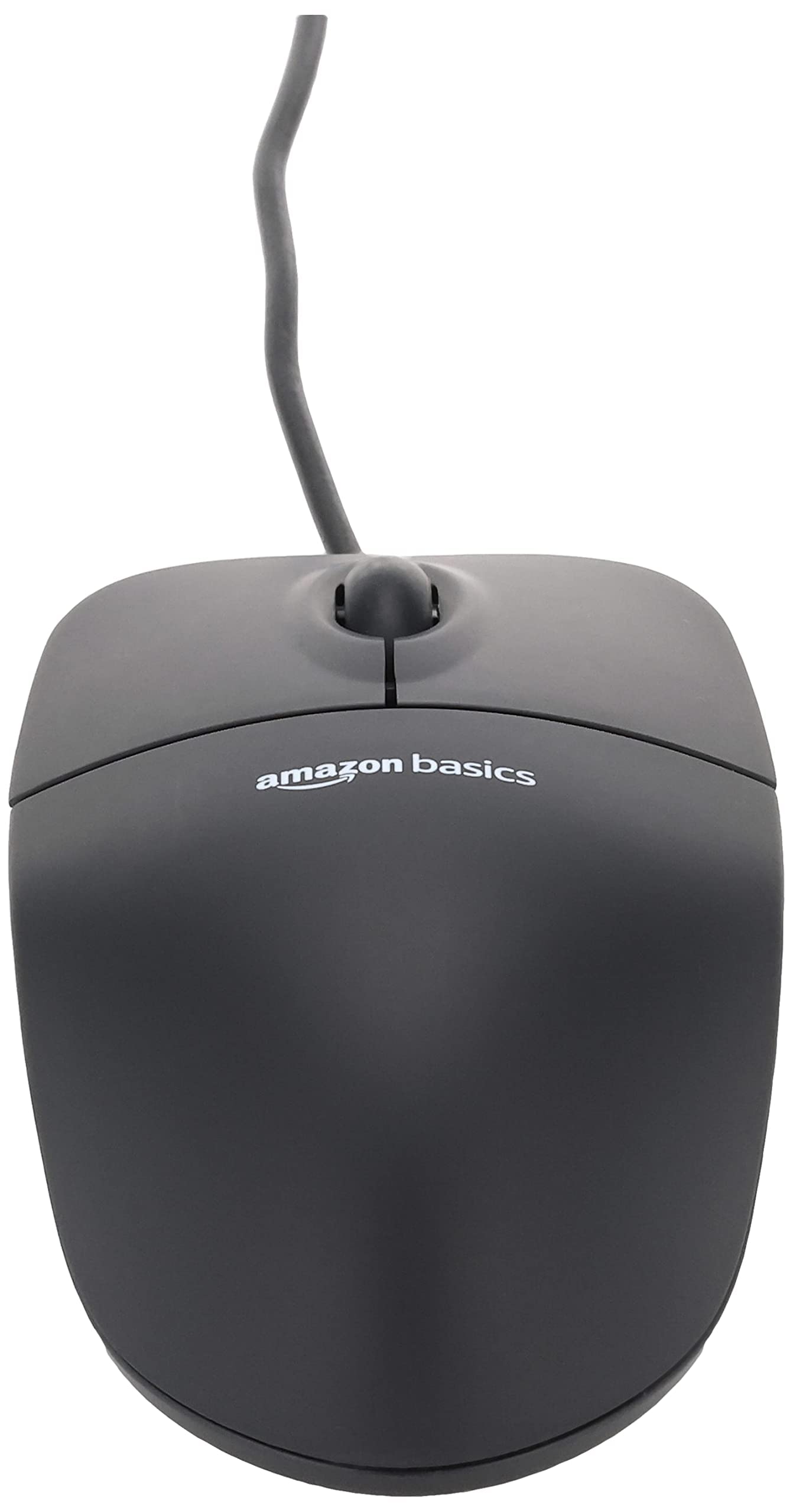 Amazon Basics 3-Button Wired USB Computer Mouse, Black