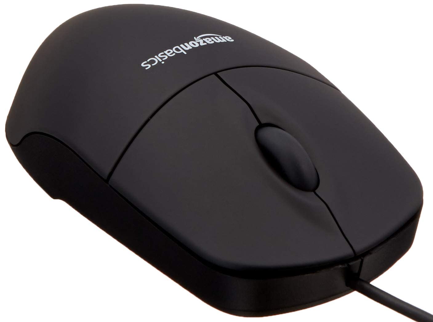 Amazon Basics 3-Button Wired USB Computer Mouse, Black