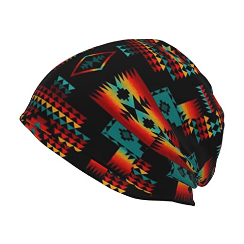 Native American Winter Knit Hats for Men Women Indian Hat Soft Warm Unisex Skull Cap Knit Beanie