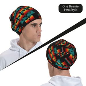 Native American Winter Knit Hats for Men Women Indian Hat Soft Warm Unisex Skull Cap Knit Beanie