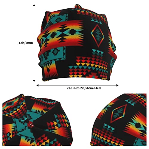 Native American Winter Knit Hats for Men Women Indian Hat Soft Warm Unisex Skull Cap Knit Beanie