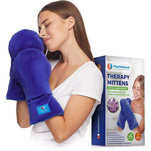 Microwavable Therapy Mittens–Relief for Hands and Fingers in Cases of Stiff Joints, Arthritis, Trigger Finger, Inflammation, Raynaud's, Carpal Tunnel–Heated Hands Mitts Warmers–Scented Gloves