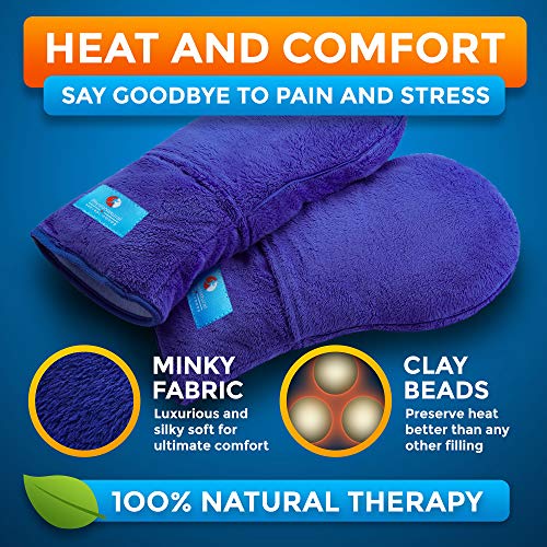 Microwavable Therapy Mittens–Relief for Hands and Fingers in Cases of Stiff Joints, Arthritis, Trigger Finger, Inflammation, Raynaud's, Carpal Tunnel–Heated Hands Mitts Warmers–Scented Gloves