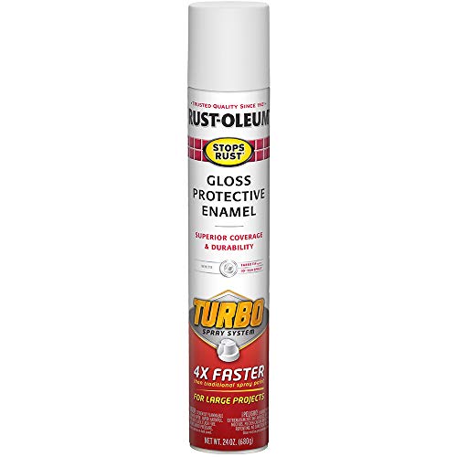 Rust-Oleum 334133 Stops Rust Turbo Spray Paint, 24 oz, Gloss White