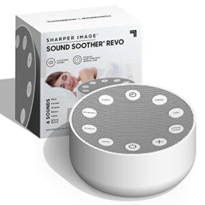 sharper image sleep therapy white noise machine, soothing nature sounds for baby kid adult, portable relaxation wellness meditation and naps, peaceful rest sleep aid, holiday gift