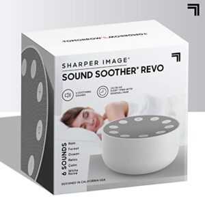 SHARPER IMAGE Sleep Therapy White Noise Machine, Soothing Nature Sounds for Baby Kid Adult, Portable Relaxation Wellness Meditation and Naps, Peaceful Rest Sleep Aid, Holiday Gift