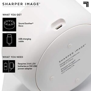 SHARPER IMAGE Sleep Therapy White Noise Machine, Soothing Nature Sounds for Baby Kid Adult, Portable Relaxation Wellness Meditation and Naps, Peaceful Rest Sleep Aid, Holiday Gift