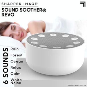 SHARPER IMAGE Sleep Therapy White Noise Machine, Soothing Nature Sounds for Baby Kid Adult, Portable Relaxation Wellness Meditation and Naps, Peaceful Rest Sleep Aid, Holiday Gift