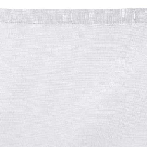 Amazon Basics Linen Style Bathroom Shower Curtain - Bright White, 72 Inch