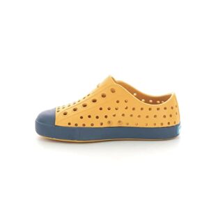 native shoes kids jefferson for little and big kids – injection-molded eva construction with rubber rand and round toe, comfortable and playful kids shoes wheat yellow/frontier blue 12 little kid m