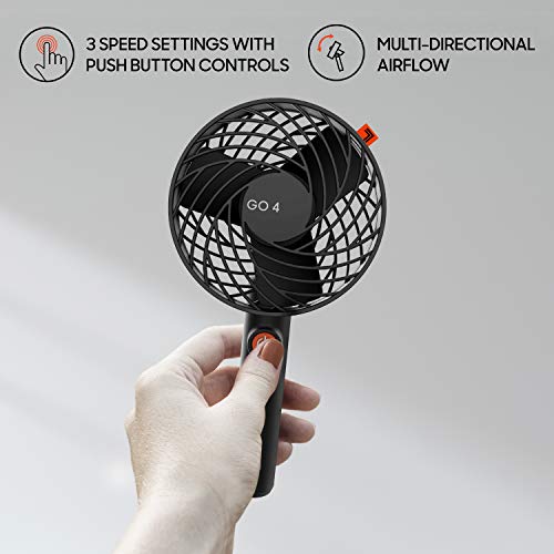 Sharper Image GO 4C Rechargeable Handheld Personal Fan with Charging Dock