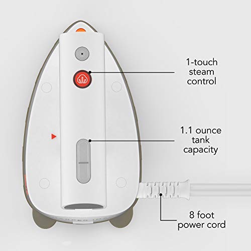 SHARPER IMAGE SI-755 Mini Steam Iron with Dual Voltage for Travel, White