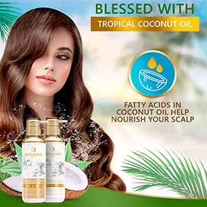 Shampoo and Conditioner Set Coconut Oil and Jojoba - Sulfate and Paraben Free Intense Moisturizing Treatment - For Hydrating Your Scalp and Restoring Dry and Damaged Hair