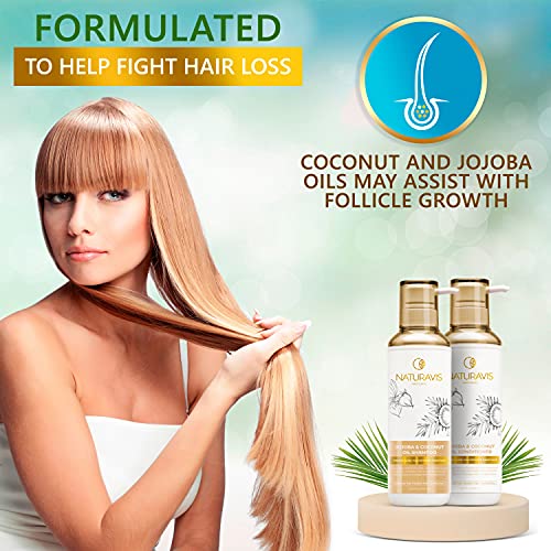 Shampoo and Conditioner Set Coconut Oil and Jojoba - Sulfate and Paraben Free Intense Moisturizing Treatment - For Hydrating Your Scalp and Restoring Dry and Damaged Hair