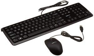 amazon basics usb wired computer keyboard and wired mouse bundle pack