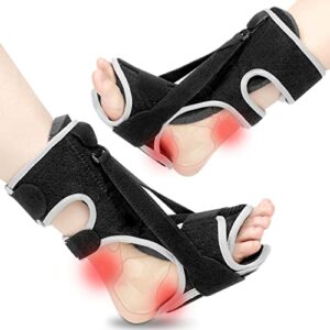 2 pack plantar fasciitis night splint with arch support, plantar fasciitis relief brace, 2 adjustable straps plantar fasciitis night splint relief plantar fasciitis, foot drop, achilles tendonitis, day&night