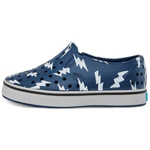 native shoes boy’s miles print (toddler/little kid) frontier blue/shell white/shell lightning 9 toddler m