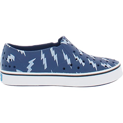 Native Shoes Boy's Miles Print (Toddler/Little Kid) Frontier Blue/Shell White/Shell Lightning 9 Toddler M