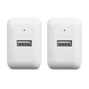 AmazonBasics 12W One-Port USB-A Wall Charger (2.4 Amp) for Phones (iPhone 13/12/11/X, Samsung, and more) - White (2-Pack)