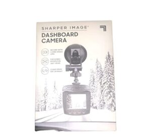 dash cam sharper image car dashboard camera recorder for driving, motion sensor automatically records video, wide angle lens with 270° pivot, lcd screen, day and night modes, windshield/mirror mount