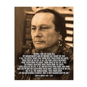 “that is how insignificant we are”-russell means, oglala dakota nation- inspirational native american wall art print-11 x 14″-ready to frame. spiritual home-office decor. great life lesson-reminder!