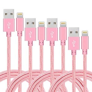 4pack(3ft 6ft 10ft) lightning cable apple certified braided nylon fast charger cable compatible iphone max xs xr 8 plus 7 plus 6s 5s 5c air ipad mini ipod