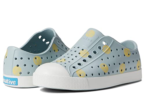 Native Shoes Girl's Jefferson Print (Little Kid/Big Kid) Skip Blue/Shell White/Gone Bananas Scribble Dots 11 Little Kid M