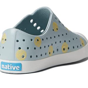 Native Shoes Girl's Jefferson Print (Little Kid/Big Kid) Skip Blue/Shell White/Gone Bananas Scribble Dots 11 Little Kid M