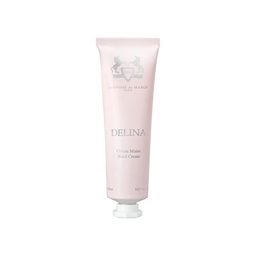 PARFUMS de MARLY - Delina Hand Cream - 1.0 Fl Oz - Ancillaries for Women - Top notes Rhubarb, Lychee, Bergamot Essence - Heart notes Turkish Rose, Peony, Vanilla - Base notes Cashmeran, Musk - 30ml