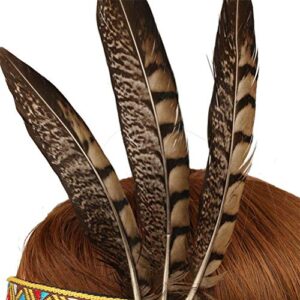 Amosfun Indian headdress headband for native American costume- Indian Halloween costume adult headband- Headpiece Fashion Elegant Flapper Headband- Hair Decoration