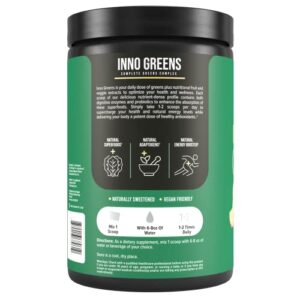 InnoSupps Inno Greens | 28+ Organic Greens & Superfoods | Advanced Prebiotics + Probiotics | Super Antioxidant + Hydration | Spirulina, Chlorella, Ashwagandha - 30 Servings (Paradise Punch)