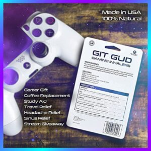 GIT GUD® Gaming Vapor Inhaler | Energy + Focus Amplifier for Esports Athlete Gamer | Stimulating Aromatherapy Scent | Portable Pre Workout Performance Disposable | WinnerMint (4 Pack)