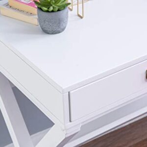 Linon Desk, White, 44"W x 20"D x 30"H