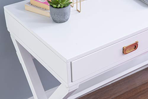 Linon Desk, White, 44"W x 20"D x 30"H